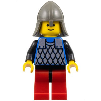 Minifigure: Scale Mail - Blue, Red Legs with Black Hips, Dark Gray Neck ...