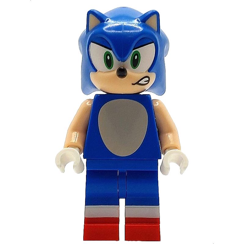Minifigure: Sonic the Hedgehog - Light Nougat Face and Arms, Open Mouth ...