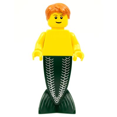 Minifigure: Merman - Dark Orange Hair, Reddish Brown Eyebrows, pi140b ...