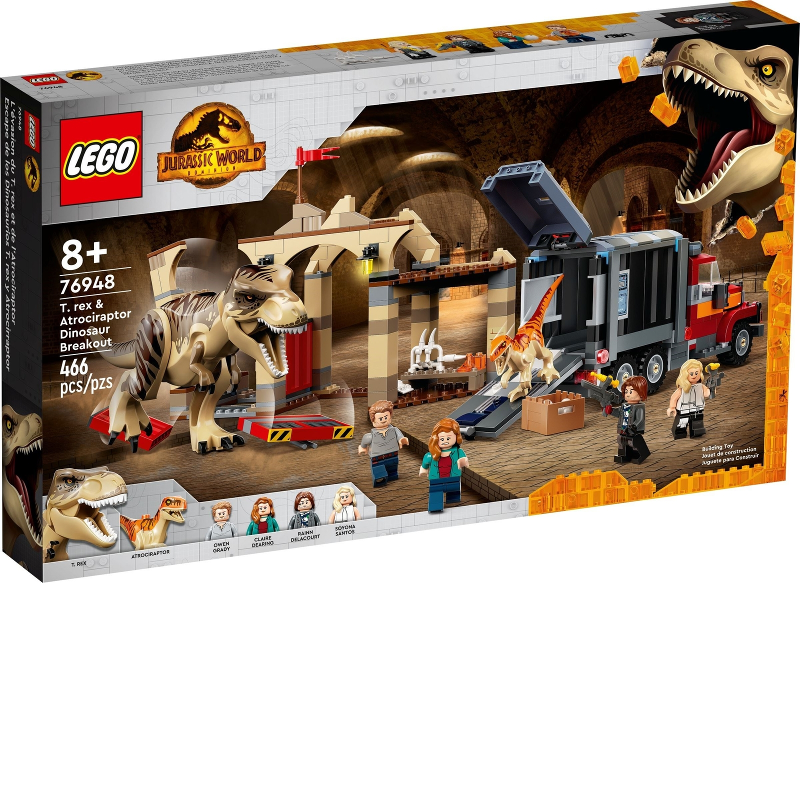 Set: 76948 - T. rex & Atrociraptor Dinosaur Breakout | The Minifig Shop