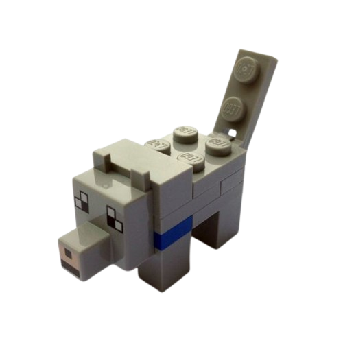 Animal: Minecraft Wolf (Black and White Eyes, Blue Plate), minewolf04 ...