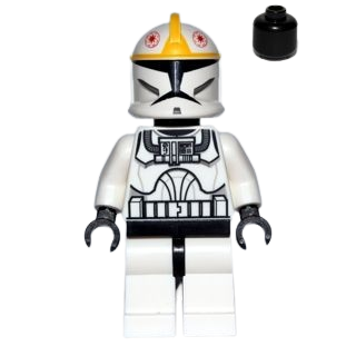 Minifigure: Clone Trooper Pilot (Phase 1) - Yellow Markings, Black Head ...
