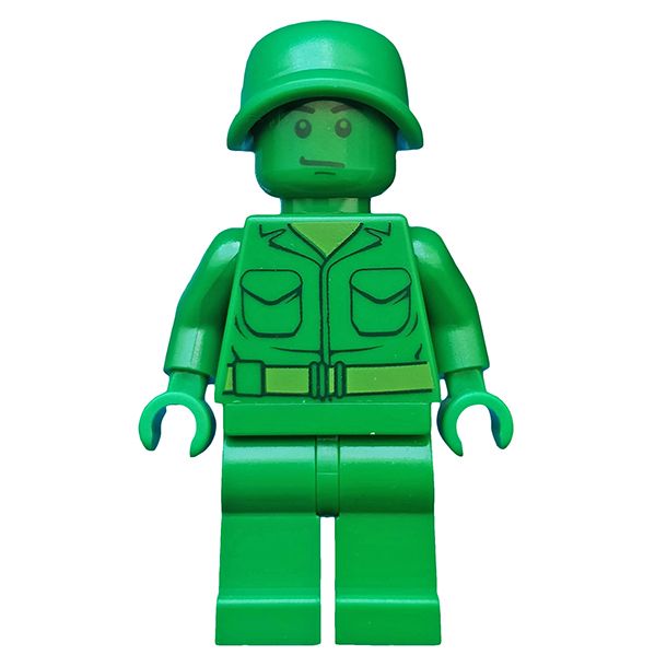 Minifigure: Green Army Man (Plain), toy001 | The Minifig Shop