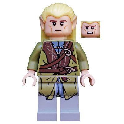 Minifigure: Legolas - Olive Green Robe, Long Cheek Lines, lor015 | The ...