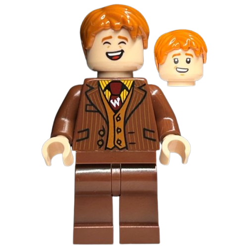 Minifigure: George Weasley - Reddish Brown Suit, Dark Red Tie, Smiling ...