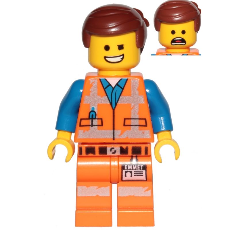 Minifigure: Emmet (Wink Smile/Scared, Worn Uniform), tlm120 | The ...