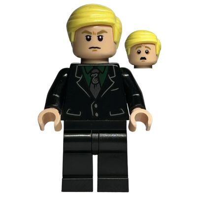 Minifigure: Draco Malfoy (Black Suit, Slytherin Tie, Neutral/Scared ...