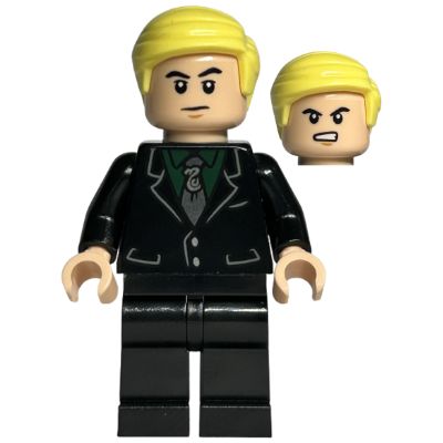 Minifigure: Draco Malfoy - Black Suit, Slytherin Tie, Neutral / Angry ...