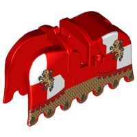 Animal: Horse Barding, Ruffled Edge with Gold Lions and Gold Chain Mail ...