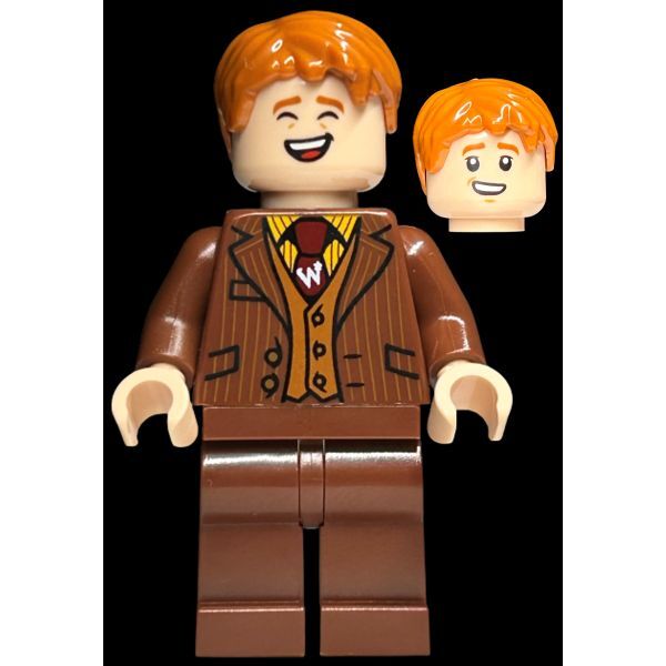 Minifigure: George Weasley - Reddish Brown Suit, Dark Red Tie, Smiling ...